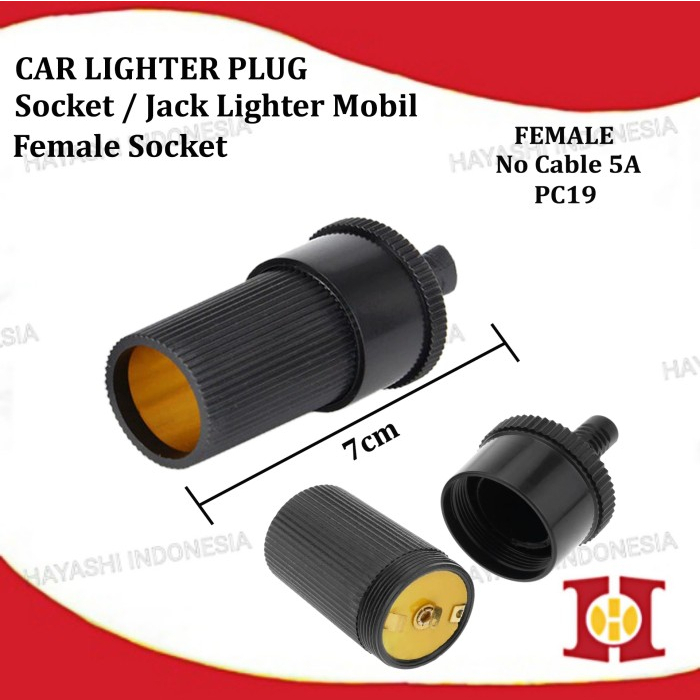 Jual Soket Socket Car Lighter Jack Colokan Mobil Betina Female Kabel 12 ...