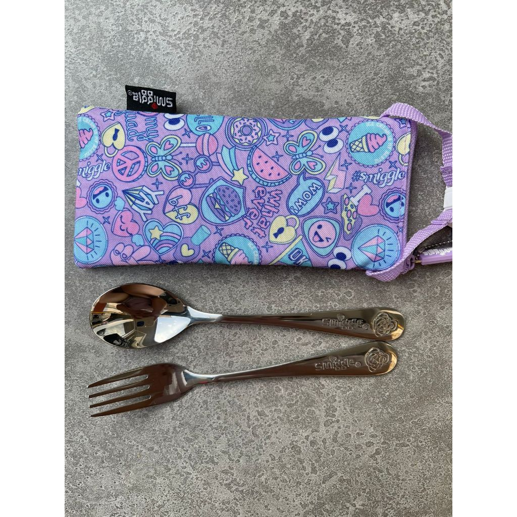Jual SMIGGLE CUTLERY SET POUCH LILAC - SENDOK & GARPU SMIGGLE | Shopee ...