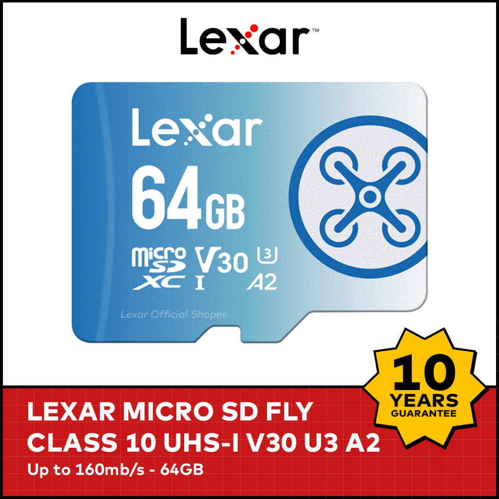 Jual Lexar FLY Micro SDXC UHS I V30 A2 4K 160MBps - 64GB | Shopee Indonesia