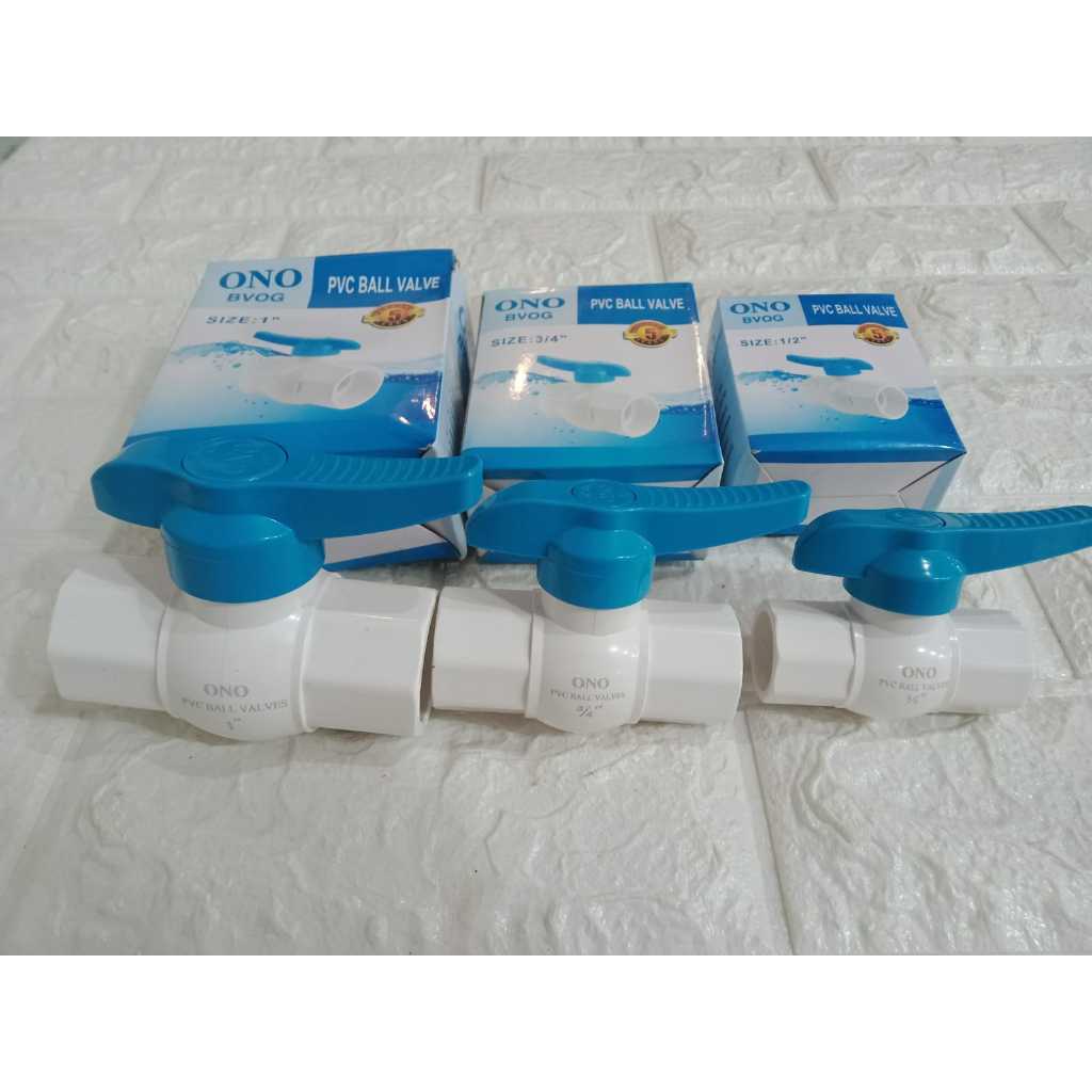 Jual Ball Valve PVC ONO / Stop Kran Plastik 1" 3/4" 1/2" | Shopee Indonesia