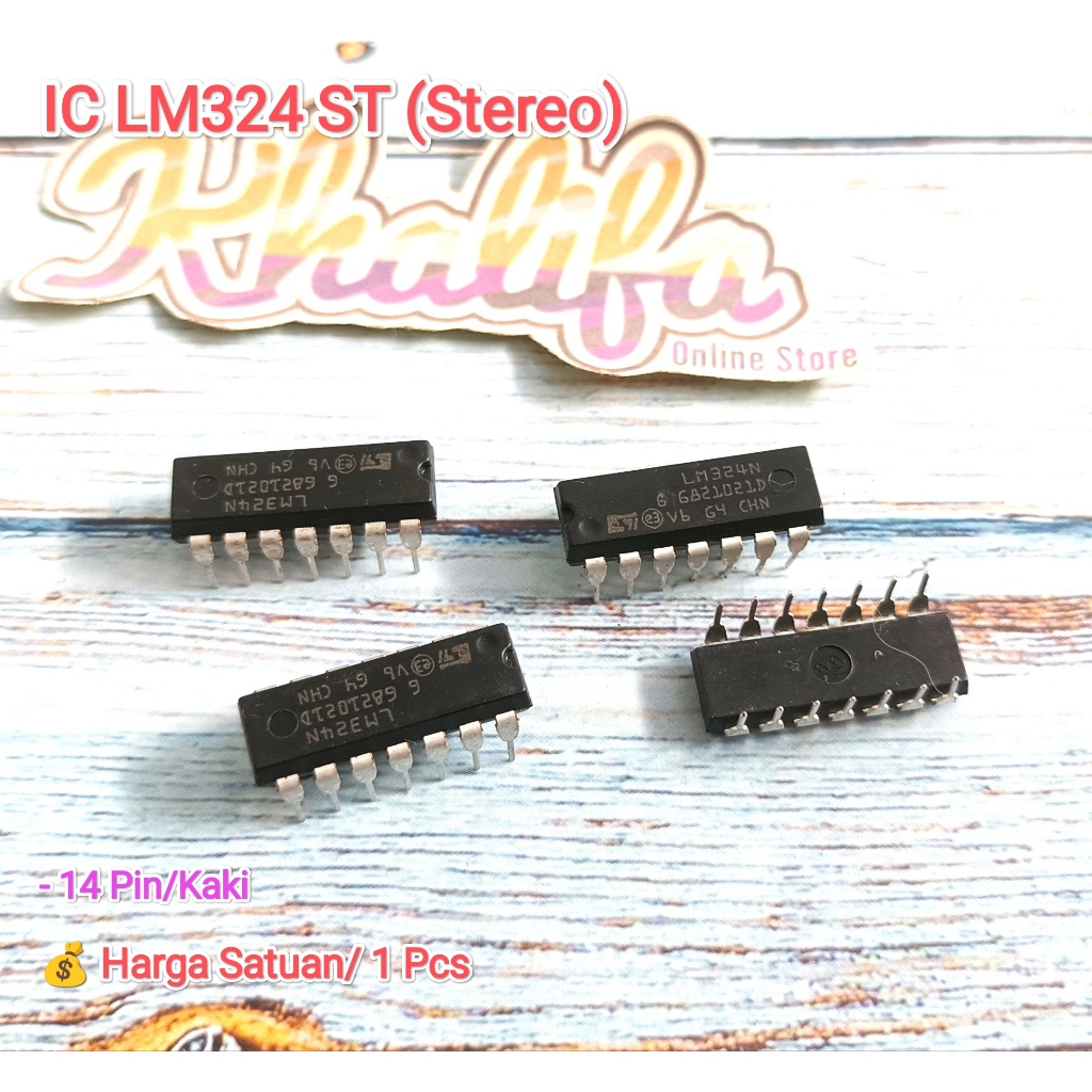 Jual IC LM324 LM 324 IC LM 324N LM324N Stereo Low Power Quad OP Amp Genuine ST Low Power Quad Op ...