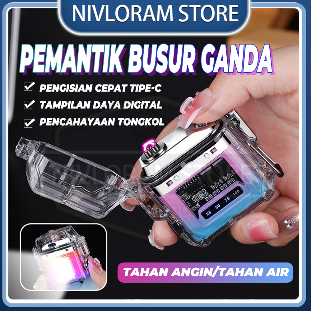 Jual Korek Survival / Lebih Ringan/Plasma Dual Arc Lighter/Korek Plasma ...