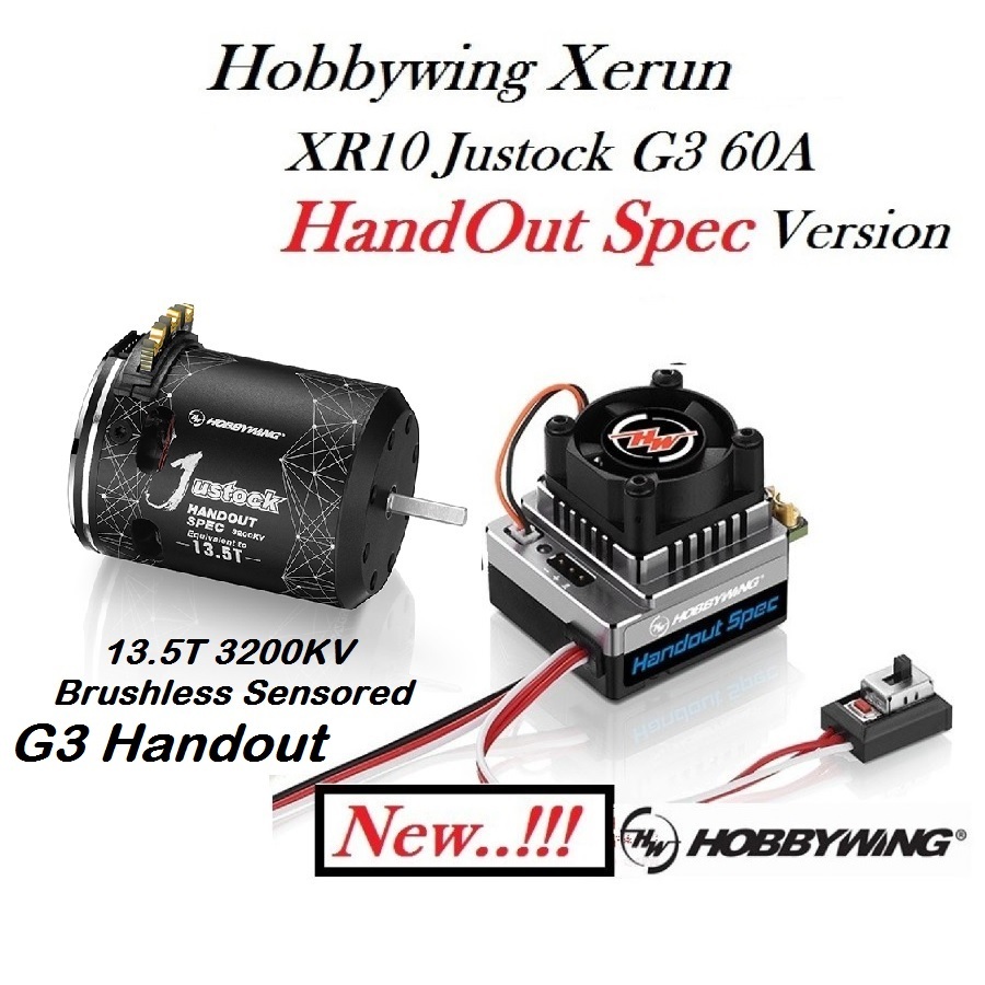 Jual Hobbywing Xerun Justock XR10 60A G3 13.5T 3200KV G3 Handout Combo ...