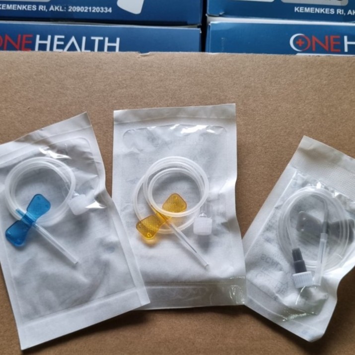 Jual Wing Needel 23 25 27 G ONEHEALTH. Needle Scalp Vein Set 23G 25G ...