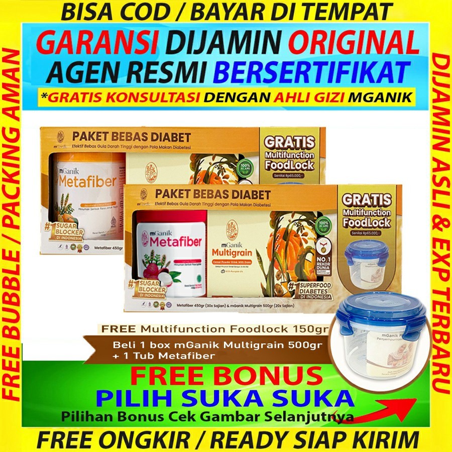 Jual Mganik Paket Diabetes M Ganik Multigrain & Mganik Metafiber ...