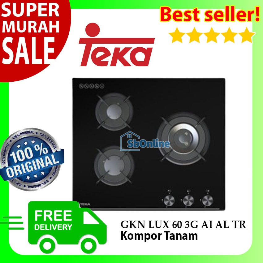 Jual Teka Kompor Tanam Hob GKN LUX 60 3G AI AL TR | Shopee Indonesia