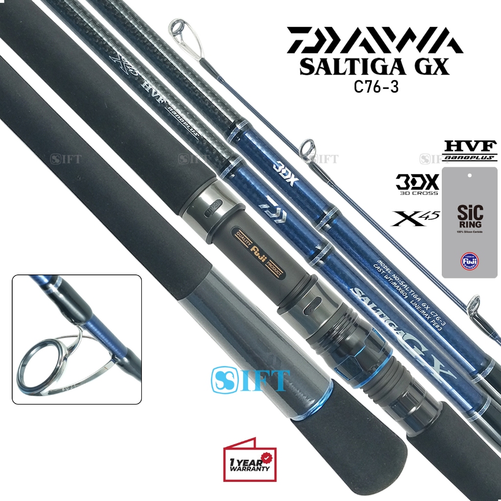 Jual Joran DAIWA SALTIGA GX C | Fuji SiC + Seat | Popping Casting Laut [23] Resmi | Shopee Indonesia