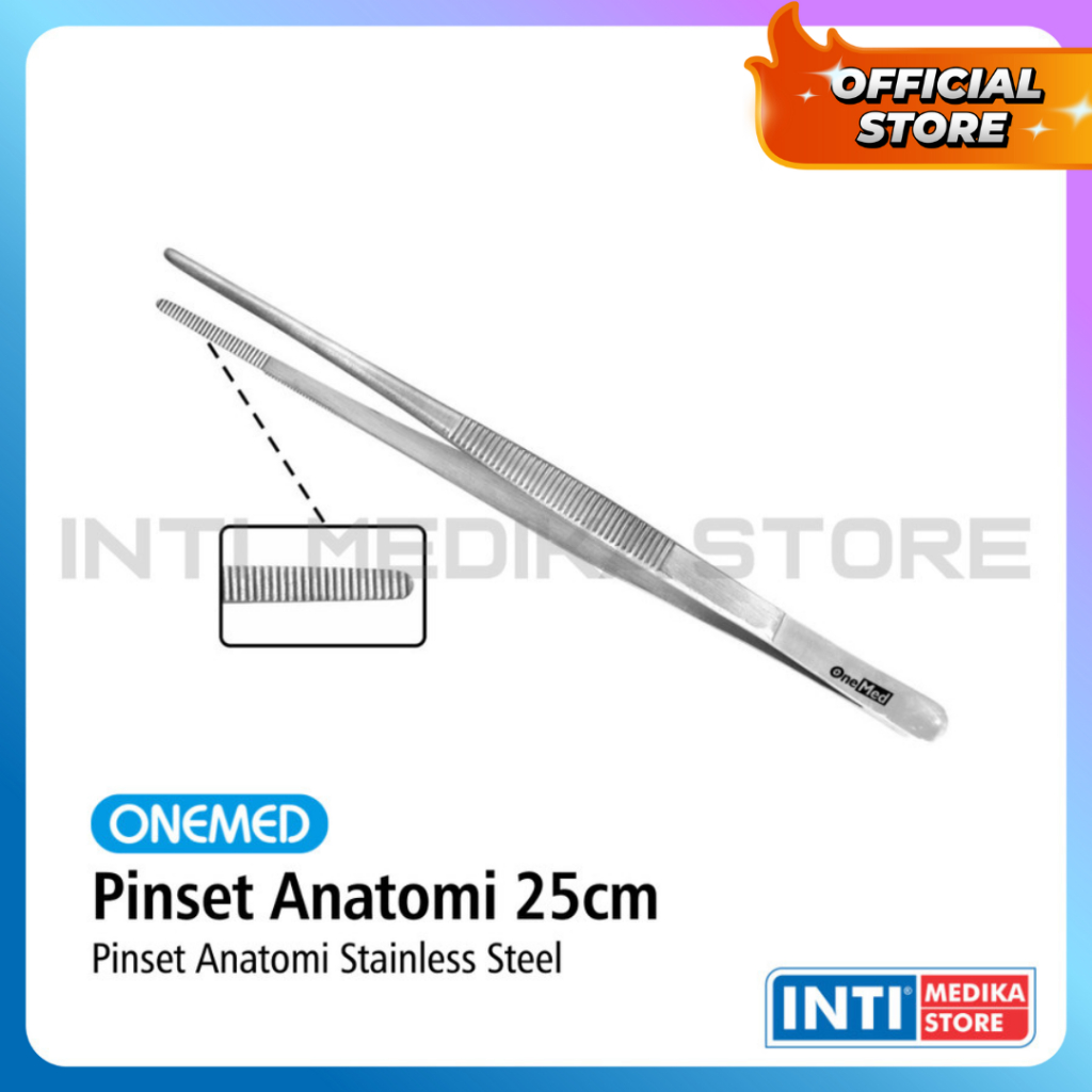 Jual ONEMED - Pinset Anatomi Stainless Steel | Anatomis Dressing Forcep ...