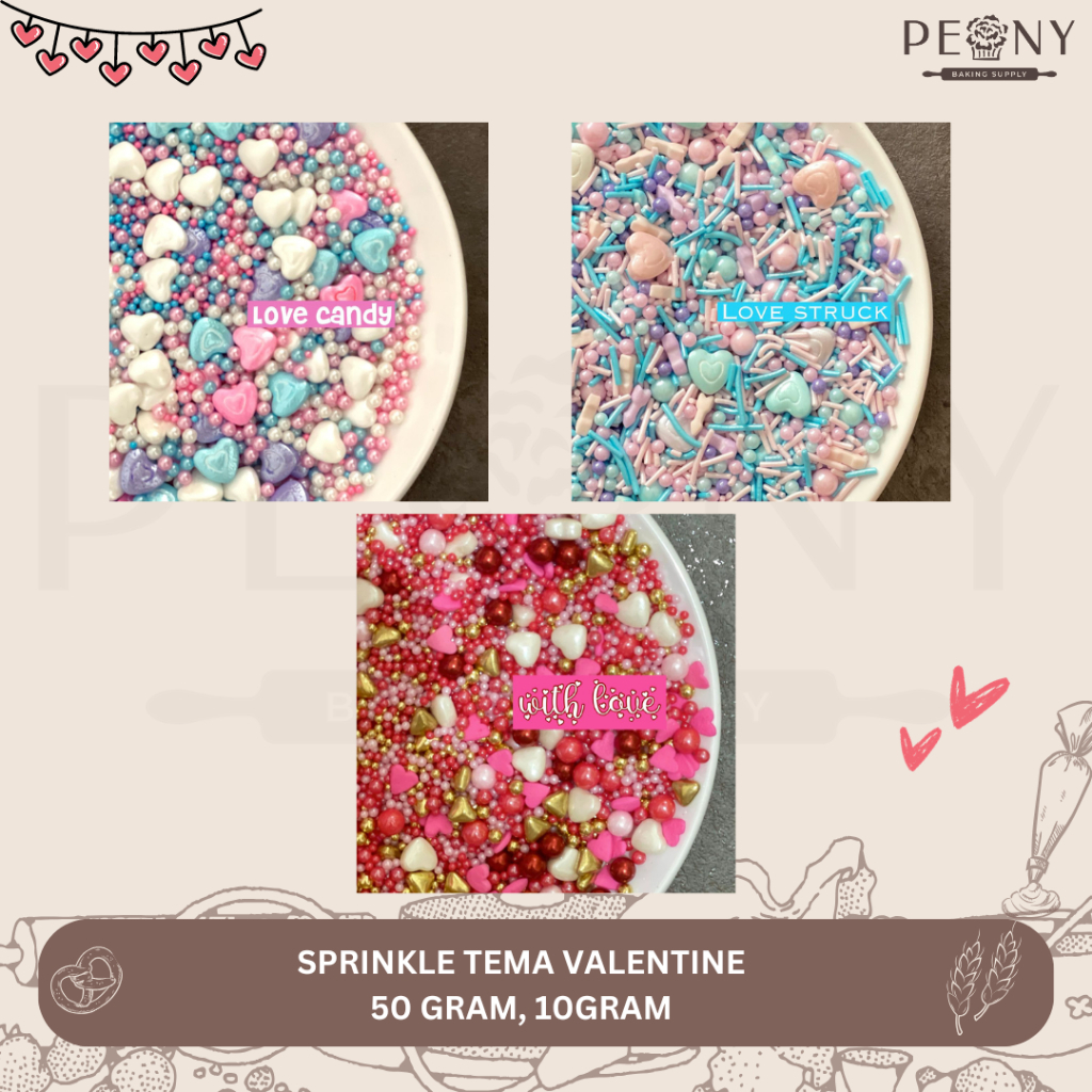 Jual SPRINKLE KUE 7 HIASAN KUE TEMA VALENTINE/ TOPPING TEMA VALENTINE ...