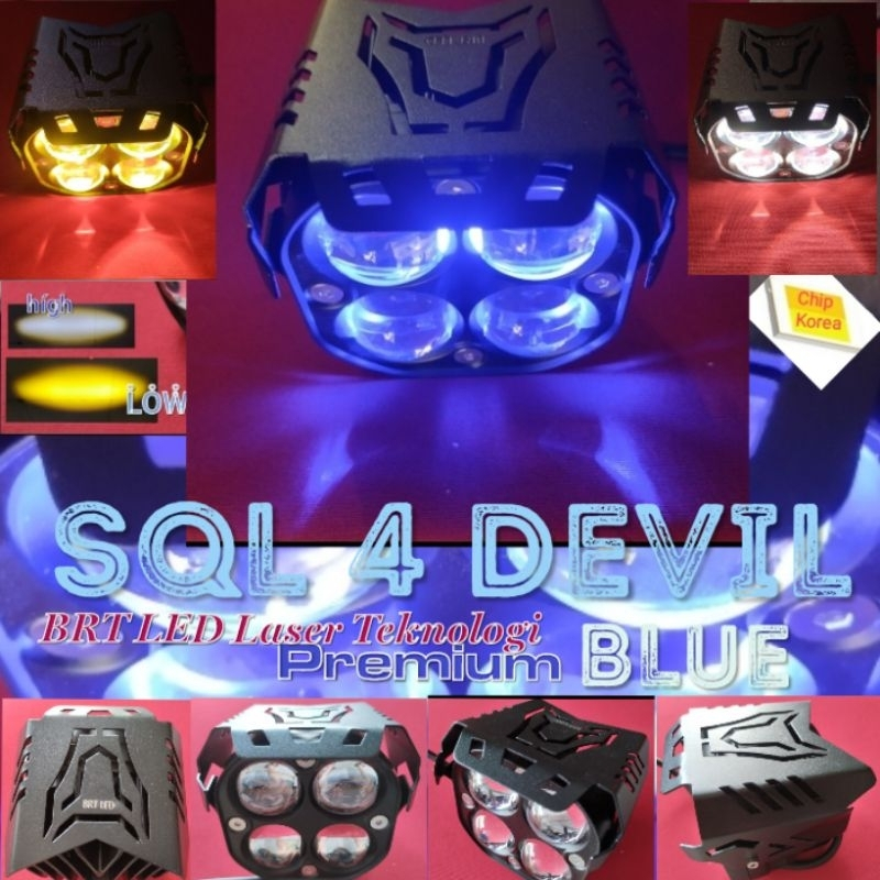 Jual Lampu tembak LED BILED Laser SQL 4 DEVIL PREMIUM 4 MATA TERMINATOR ...