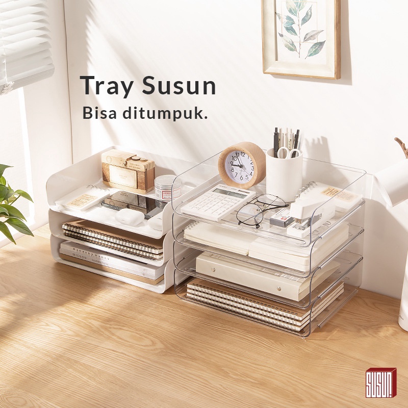 Jual SHOPEE MALL Susun Tray File Dokumen Susun Rak Kertas Organizer ...
