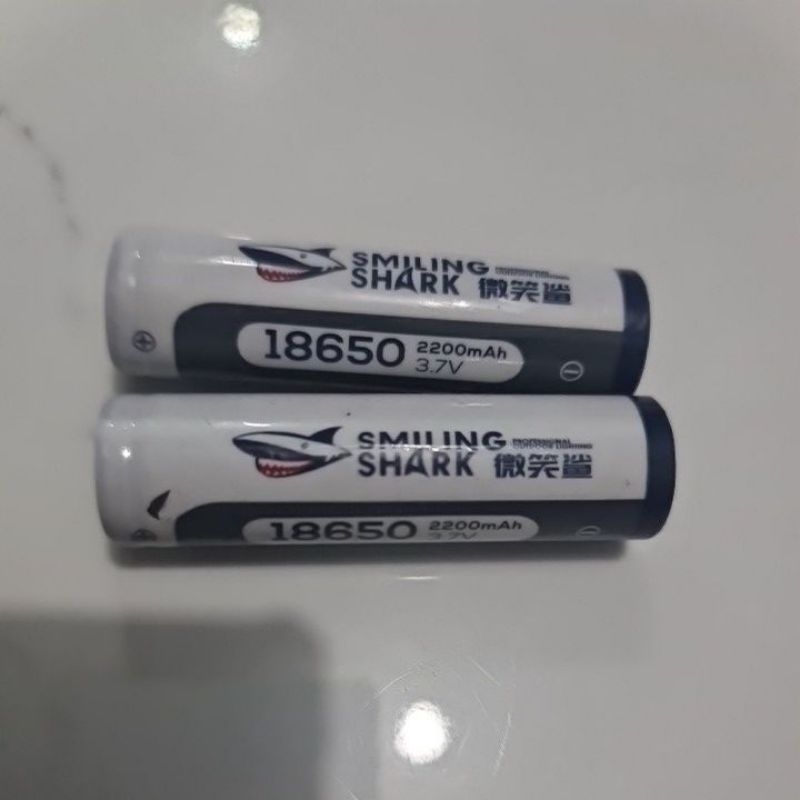 Jual battery smiling shark 18650 2200MAH | Shopee Indonesia