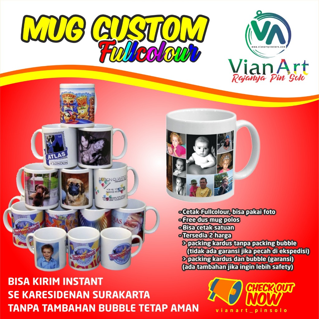 Jual CETAK MUG TANPA MINIMAL ORDER BISA CUSTOM / FOTO / TULISAN / NAMA ...