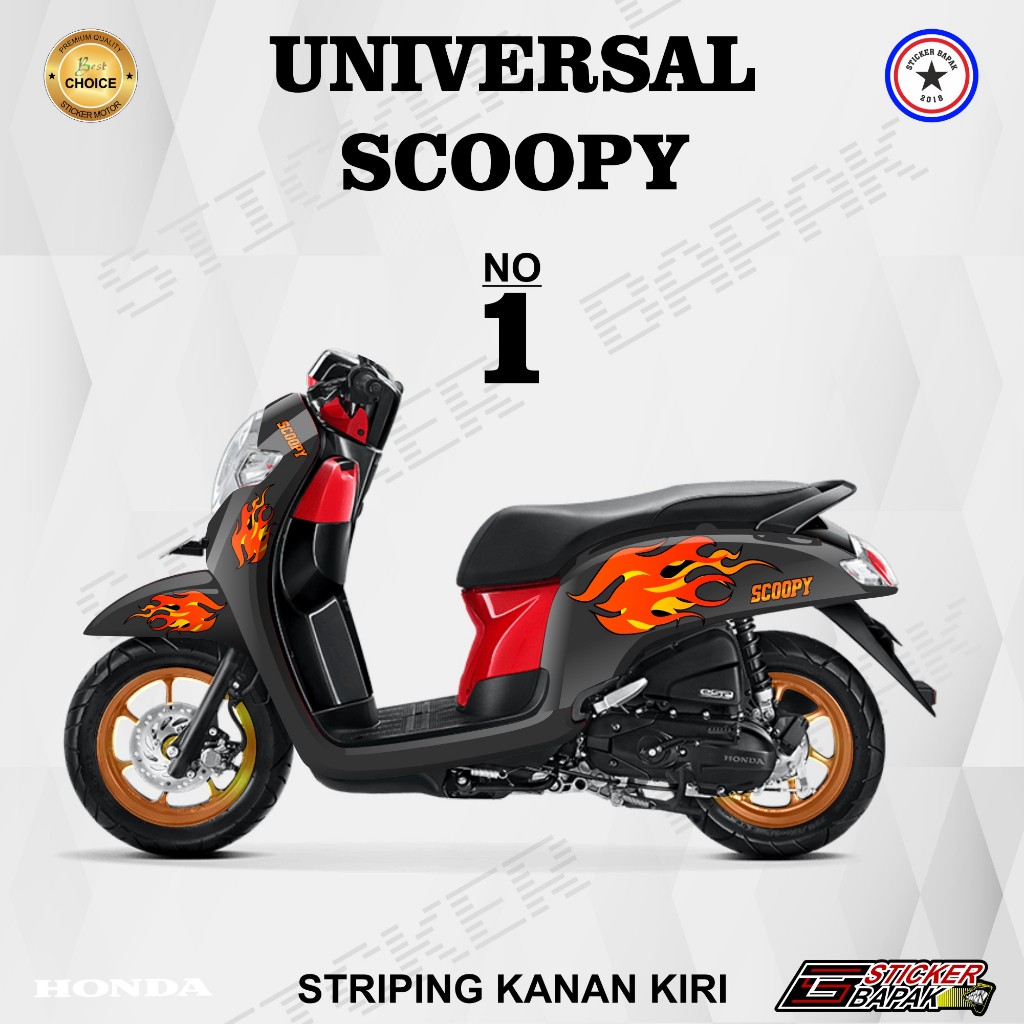 Jual Sticker Custom motor Striping Scoopy variasi Api bisa semua scoopy ...