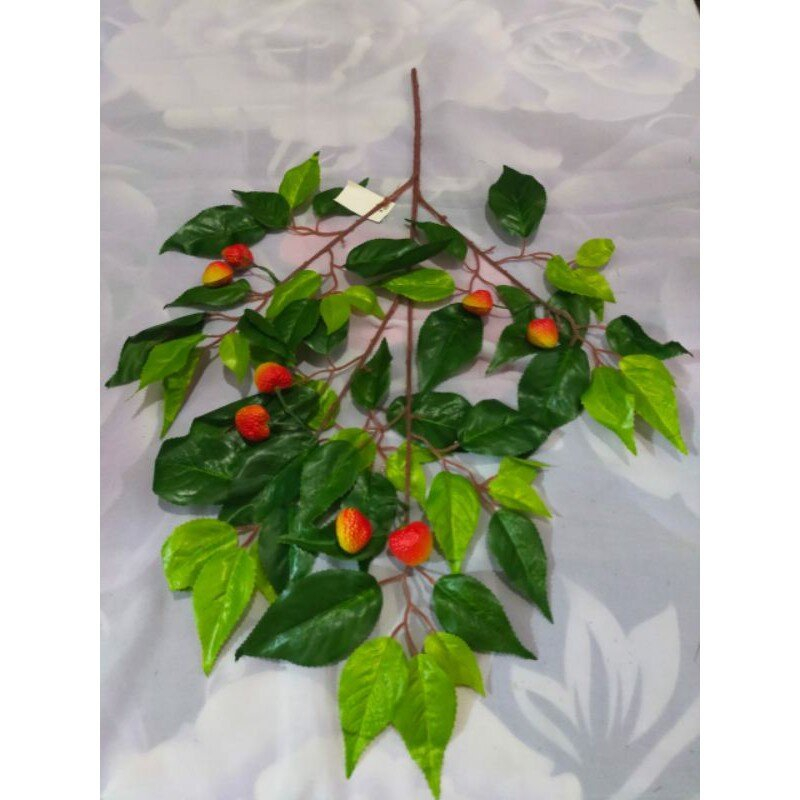 Jual Daun Strawberry cabang 4/tanaman hias/tanaman artifisial/setengah ...