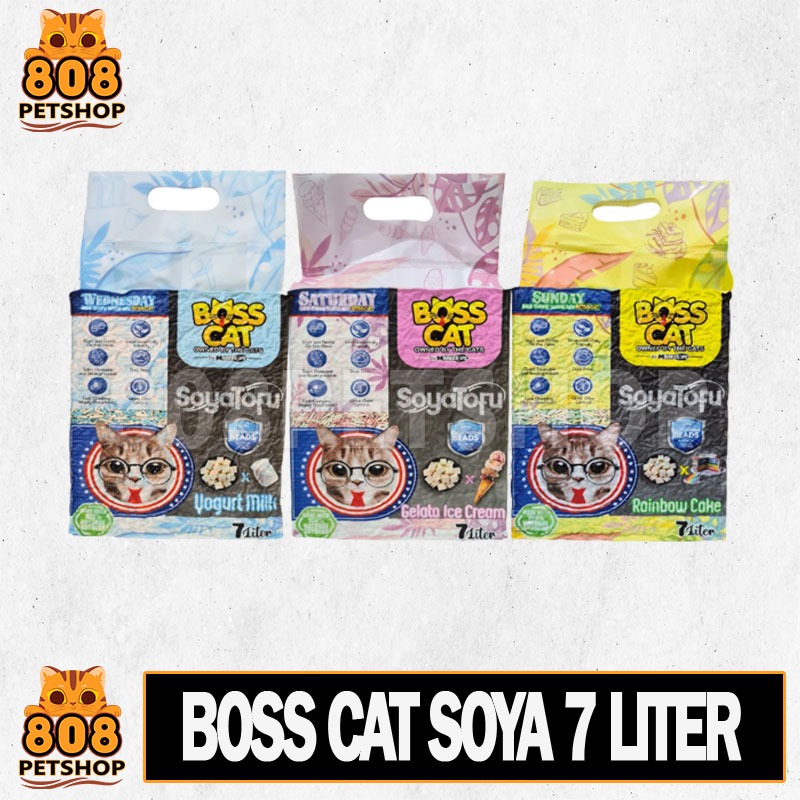 Jual Pasir Kucing Soya/Tofu 7 liter Boss Cat | Bosscat Tofu/Soya 7 liter | Pasir kucing gumpal ...