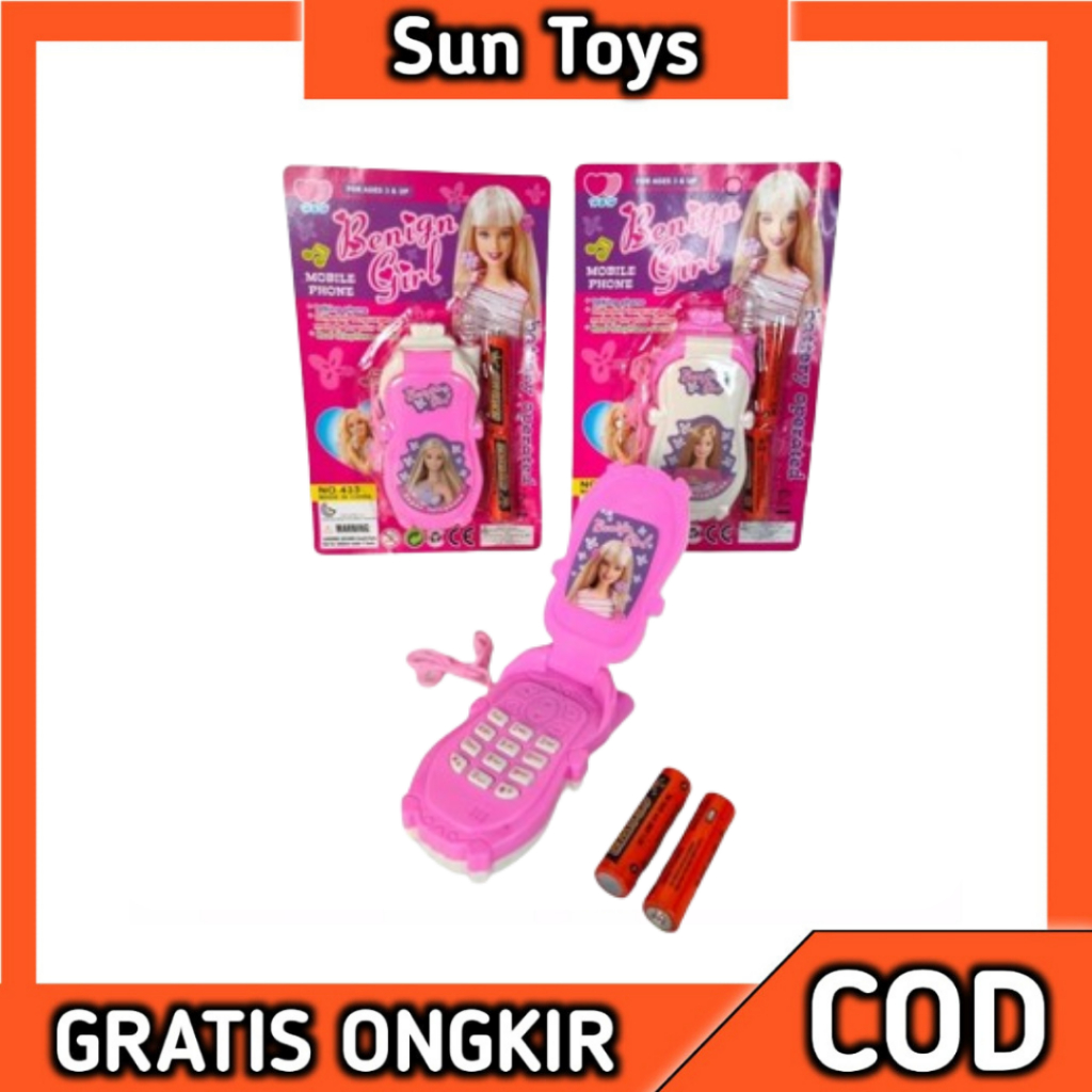 Jual mainan edukatif Handphone Lipat anak BARBIE Princess Girl // Mainan Cewek Hape Hapean 433-A ...