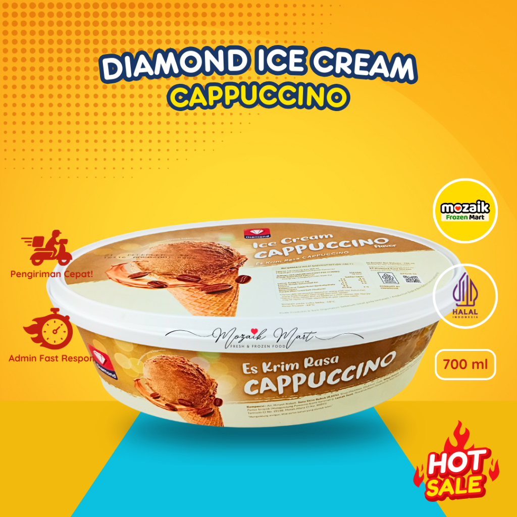 Jual Es Krim Diamond Cappucino 700 ml-Ice Cream Capucino/Mozaik Frozen ...