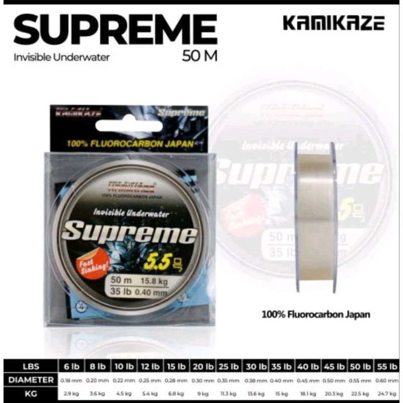 Jual Senar tasi supreme FC 100% Fluorcarbon | Shopee Indonesia