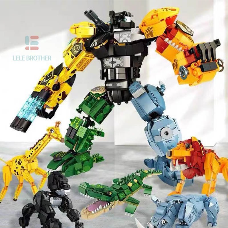 Jual LELE BROTHER Mainan robot transformasi blok bangunan partikel ...