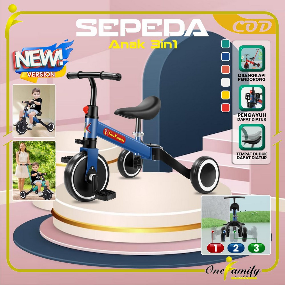 Jual ONE-M97 Mainan Sepeda Anak 3 Roda 2in1 Sepeda Keseimbangan Anak ...