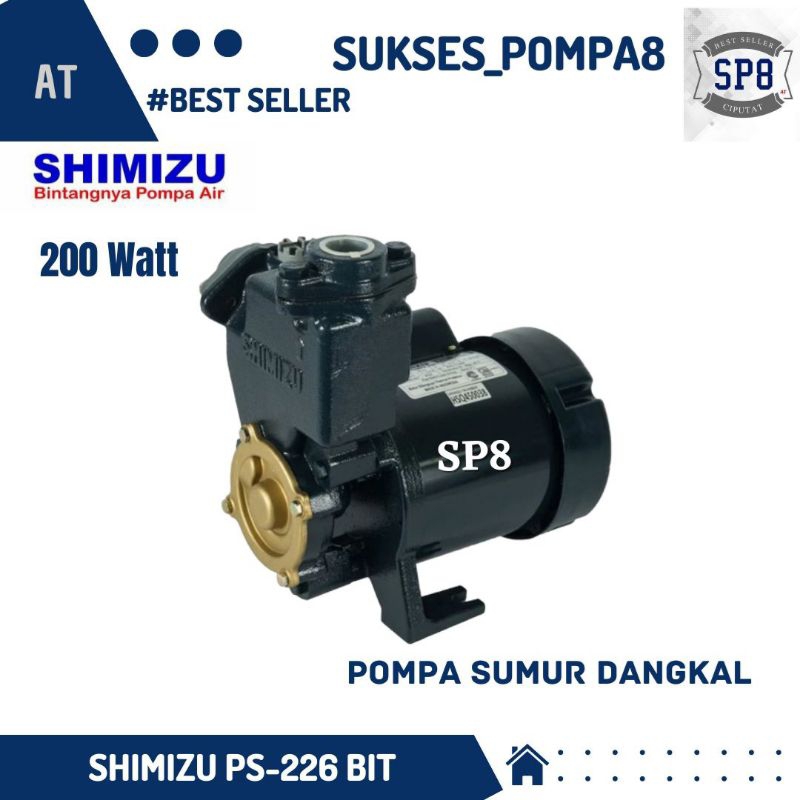 Jual Pompa Air Shimizu PS-226 BIT Non Otomatis / Pompa Air Sumur ...