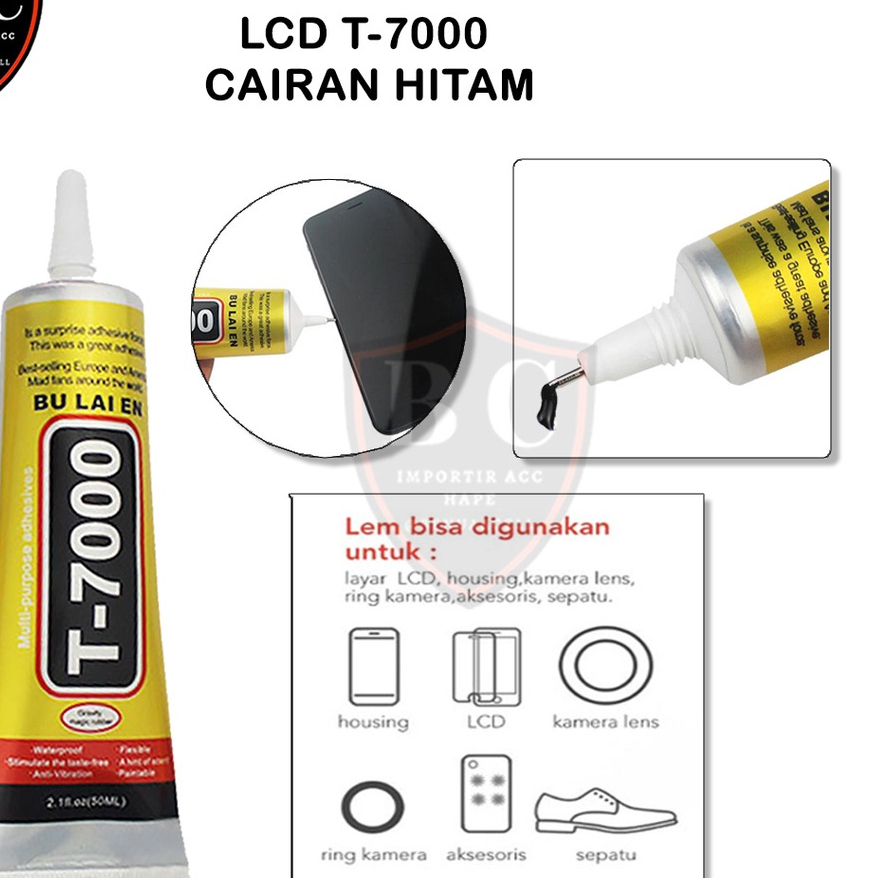Jual LEM TOUCHSCREEN T7000 15ML - 50ML 110ML LEM CASING HP LEM LCD T-7000 CAIRAN HITAM LEM ...