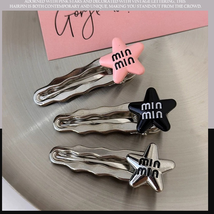 Jual Jepit Rambut Bintang Alfabet Klip Rambut Poni Dopamin Klip Rambut ...