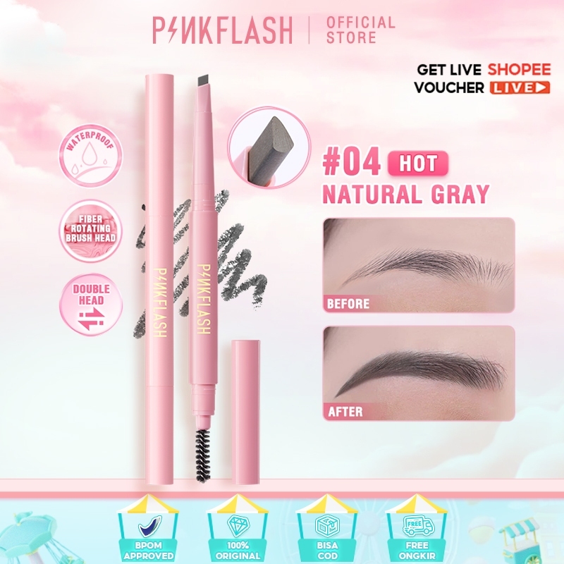 Jual PINKFLASH Automatic Eyebrow Pencil Tahan Air Ujung pensil yang ...