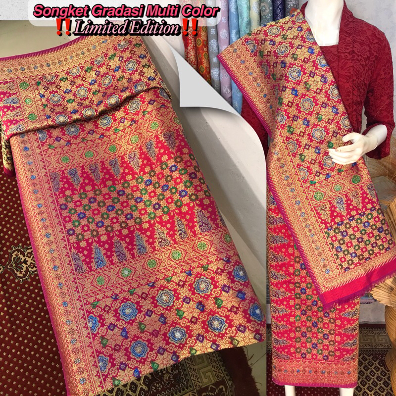 Jual Songket Gradasi Multi Calor-Asli Tenun Tangan Palembang (Ilham ...