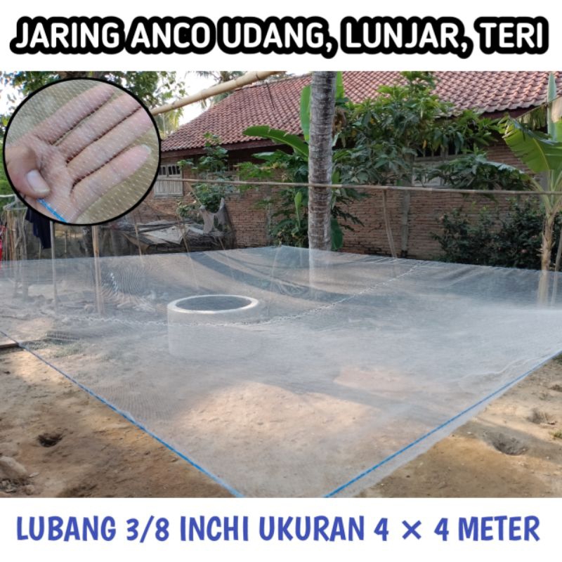 Jual Jaring anco udang lunjar teri ukuran 4×4 meter jaring perangkap ...