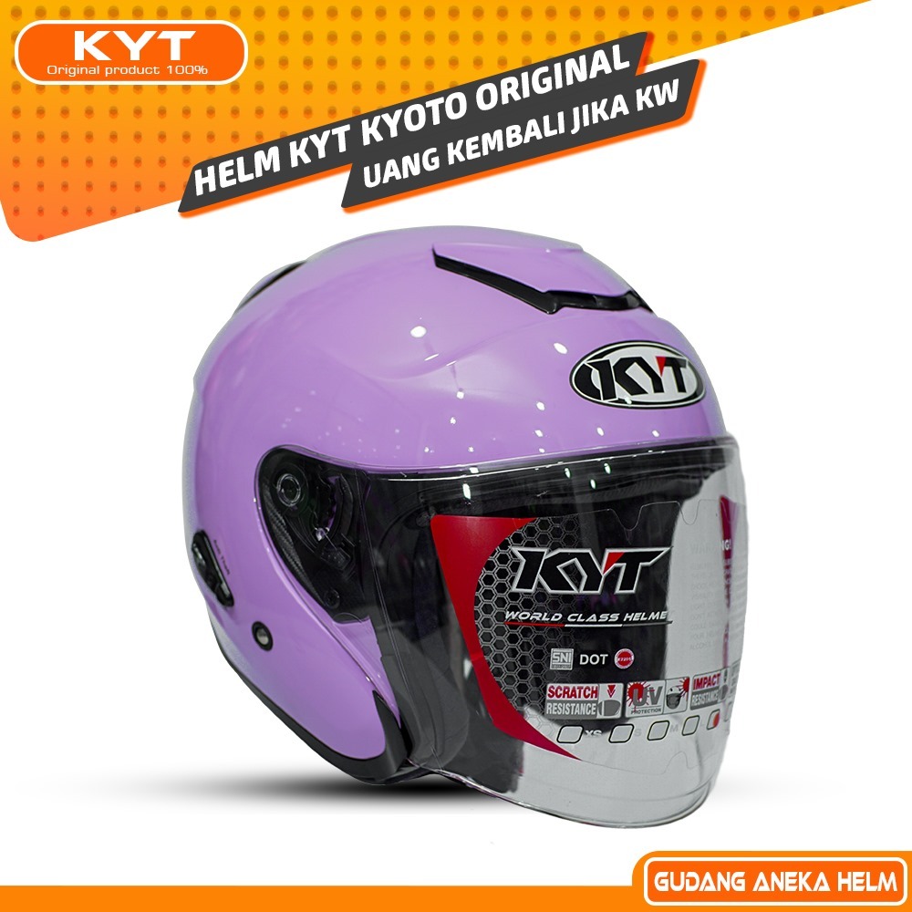 Jual Helm KYT KYOTO ORI 100% Half Face Solid White Putih SNI - GUDANG ...