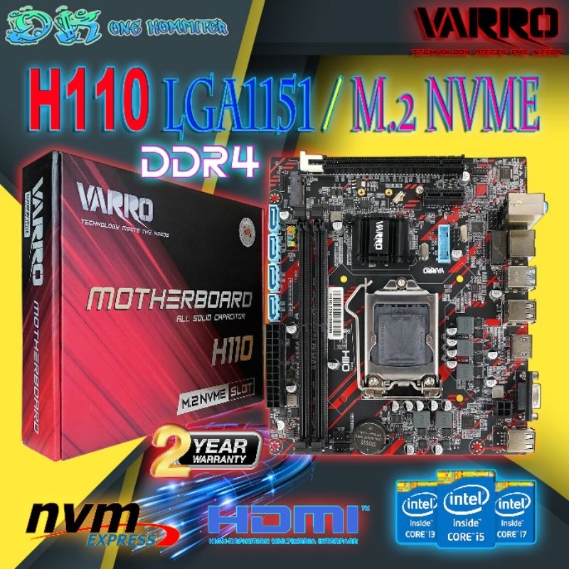 Jual Motherboard Varro H110 Ddr4 Support M.2 NVME | Shopee Indonesia