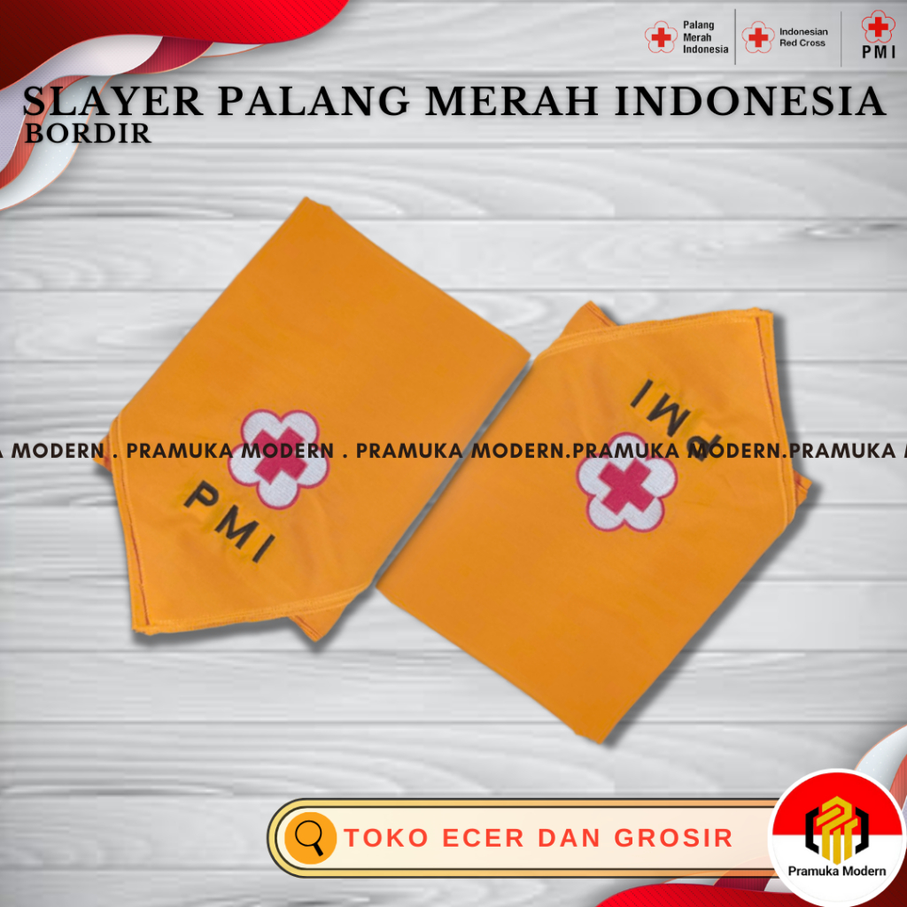 Jual Syal / Slayer PMI bordir Kuning 1 kodi (20 pcs) | Shopee Indonesia