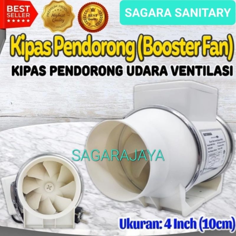 Jual Inline duct booster fan 4 in, blower penghisap asap dapur 4 inchi ...