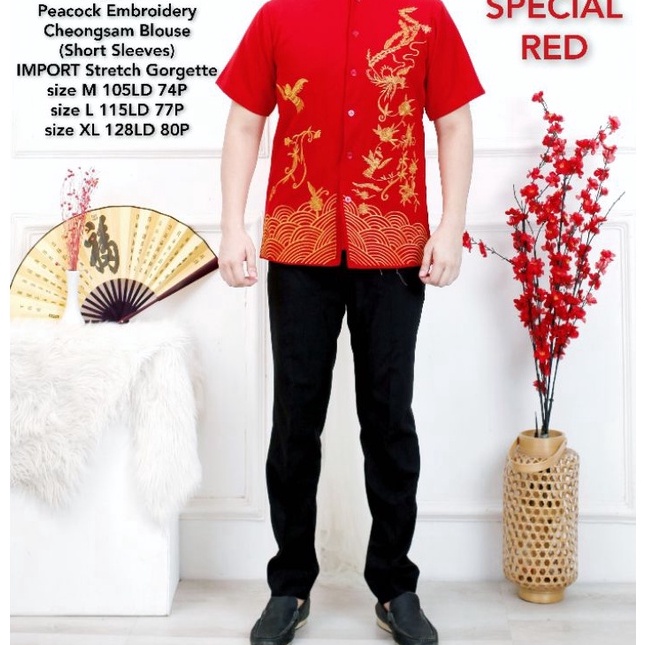 Jual Atasan us baju cheongsam bordir imlek pria cowo 12 MODEL | Shopee ...