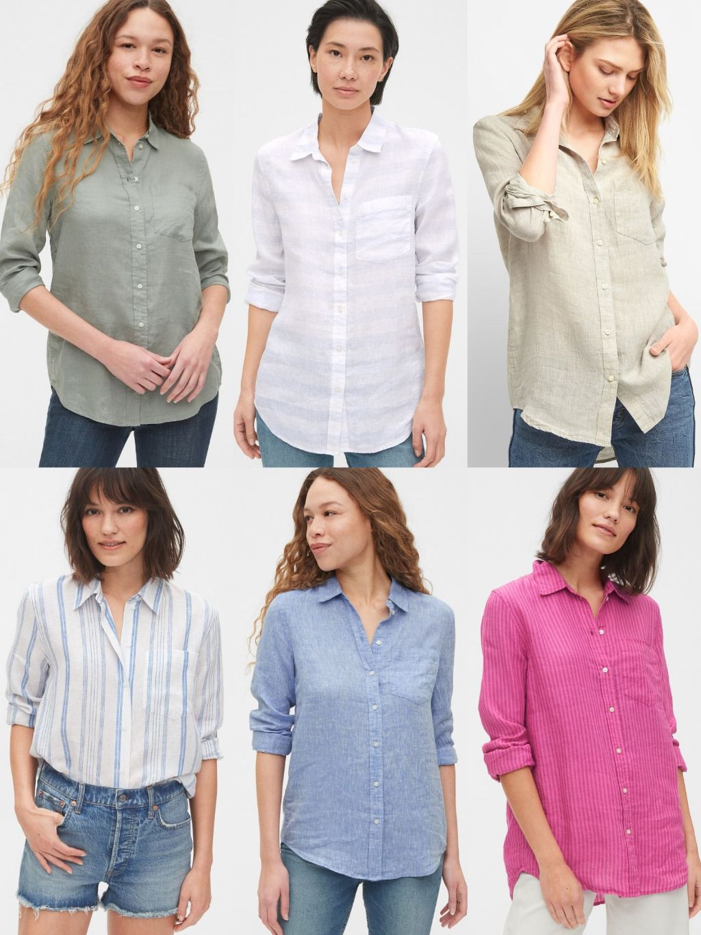 Jual GAP Boyfriend Linen Shirt - 4685 | Shopee Indonesia