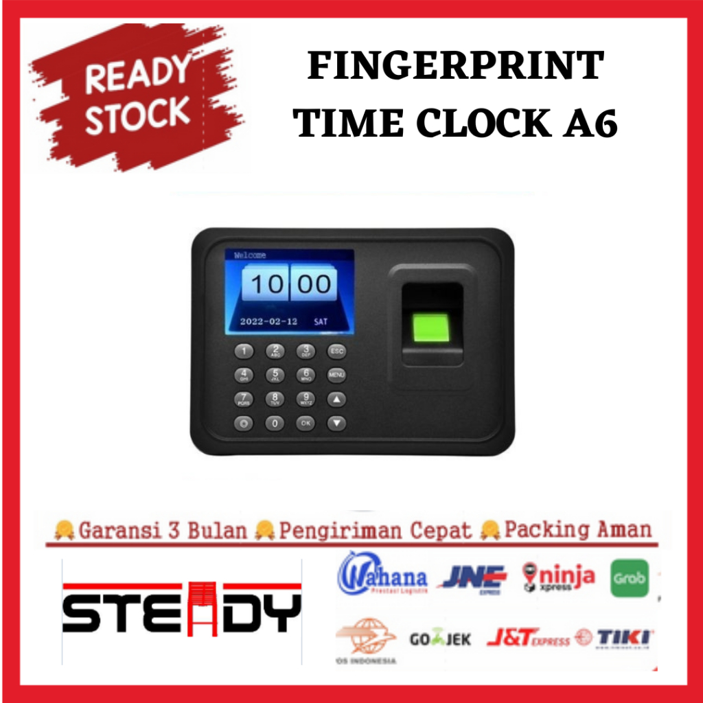 Jual Mesin Absensi Fingerprint A6 TimeClock Sidik Jari Attendance ...