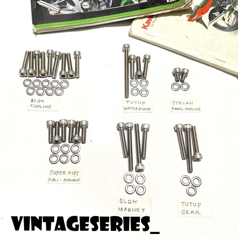 Jual Baut Set Mesin Kawasaki Ninja 150 R RR SS Full Stainless | Shopee Indonesia