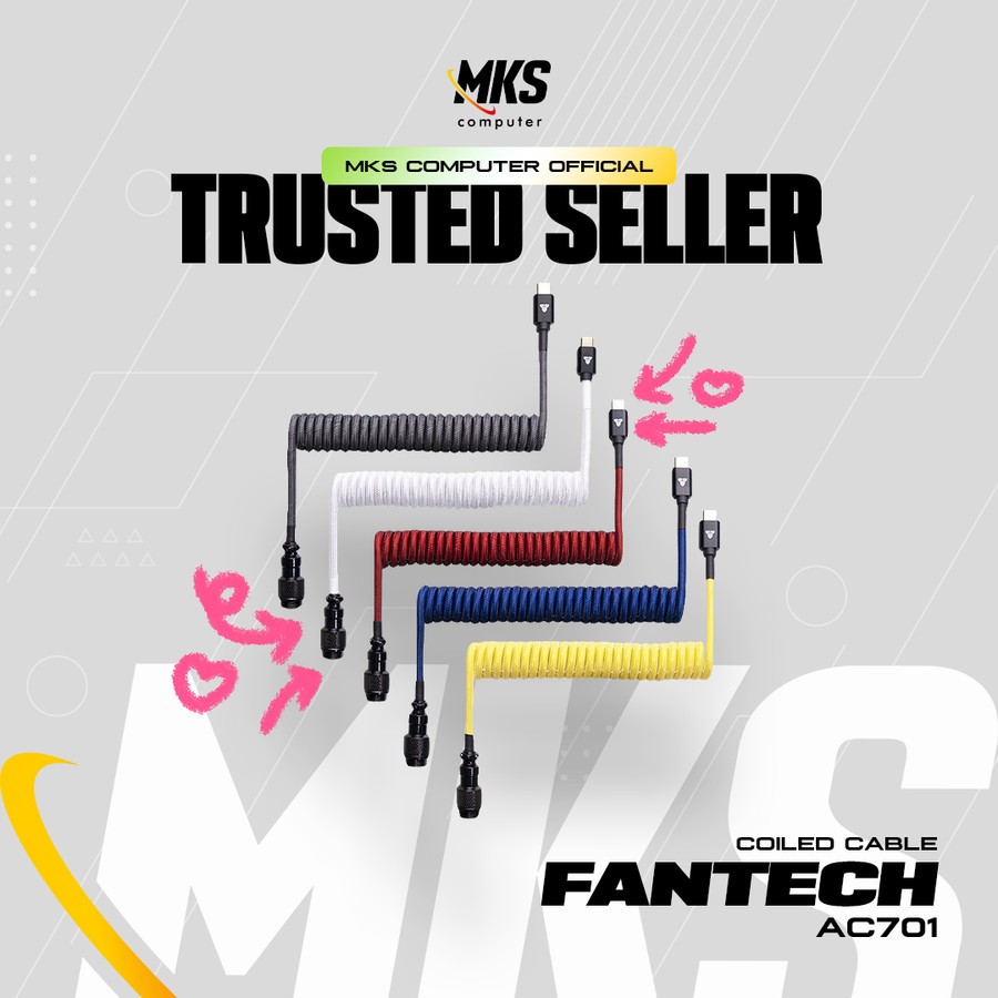 Jual Fantech Coiled Cable Type C Aviator AC701 Kabel Keyboard ...