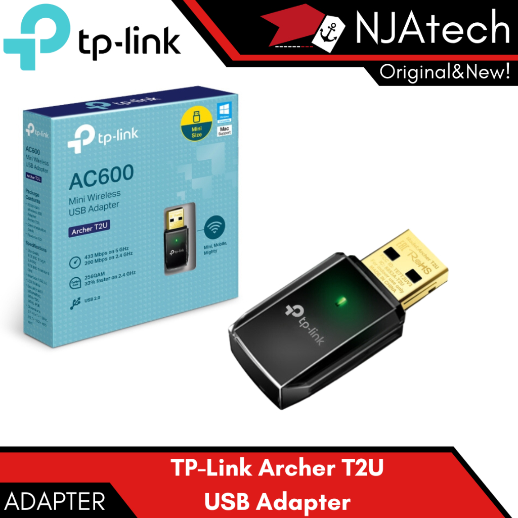 Jual TP-Link Archer T2U AC600 Wireless Dual Band USB Adapter | Shopee ...
