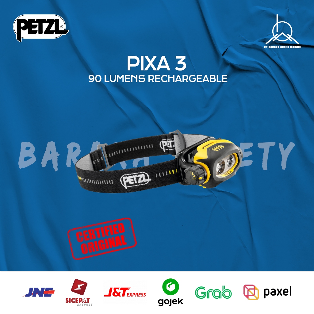 Jual PETZL PIXA 3R Rechargeable Headlamp 90 Lumens for Use in ATEX ...