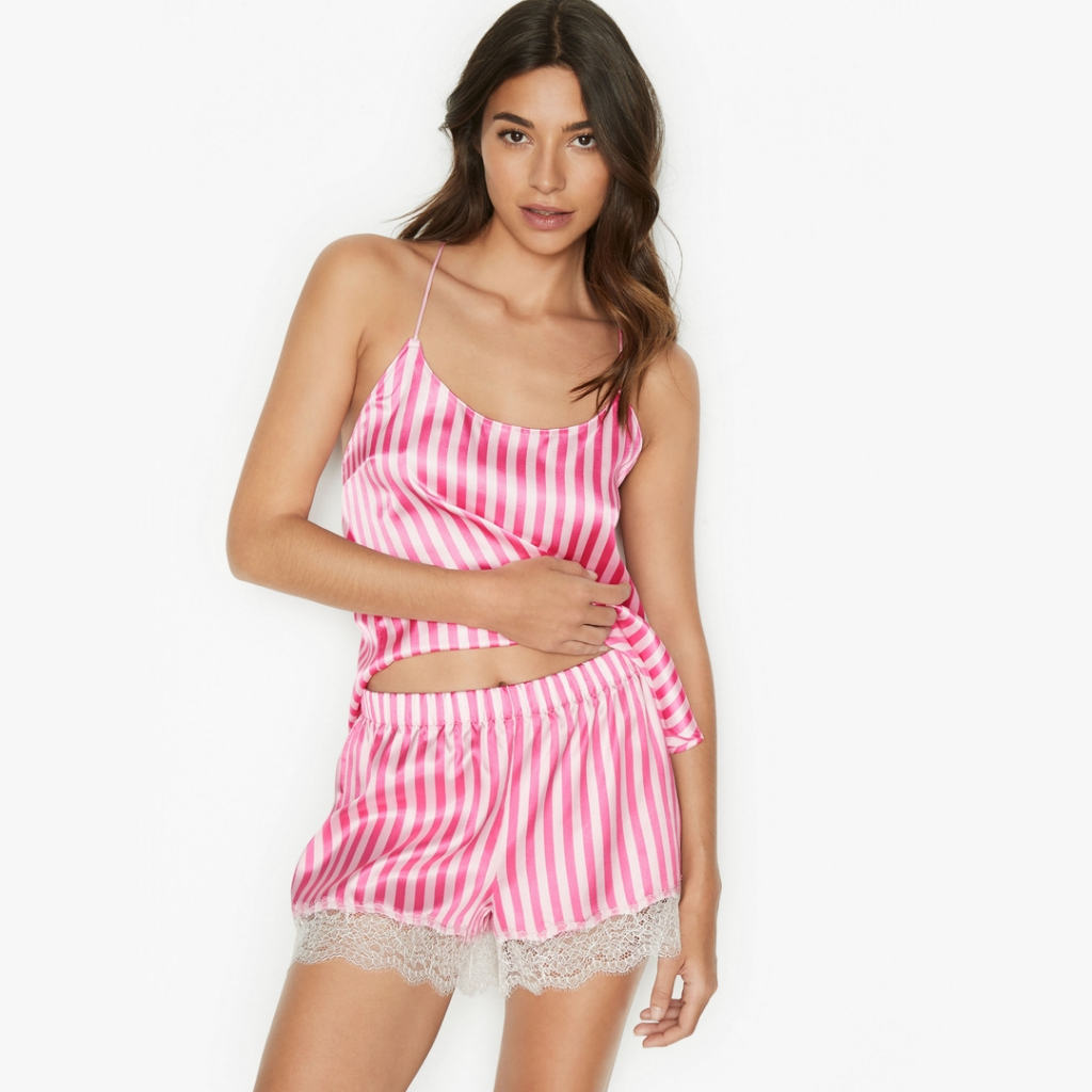Jual Victoria's Secret Satin Lace-back Cami & Short Set | Piyama Wanita ...
