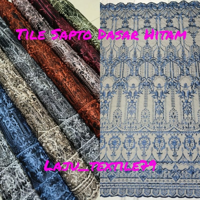 Jual Kain Tile Sapto Dasar Hitam/Tile Sapto Etnik/Bahan Kebaya | Shopee ...