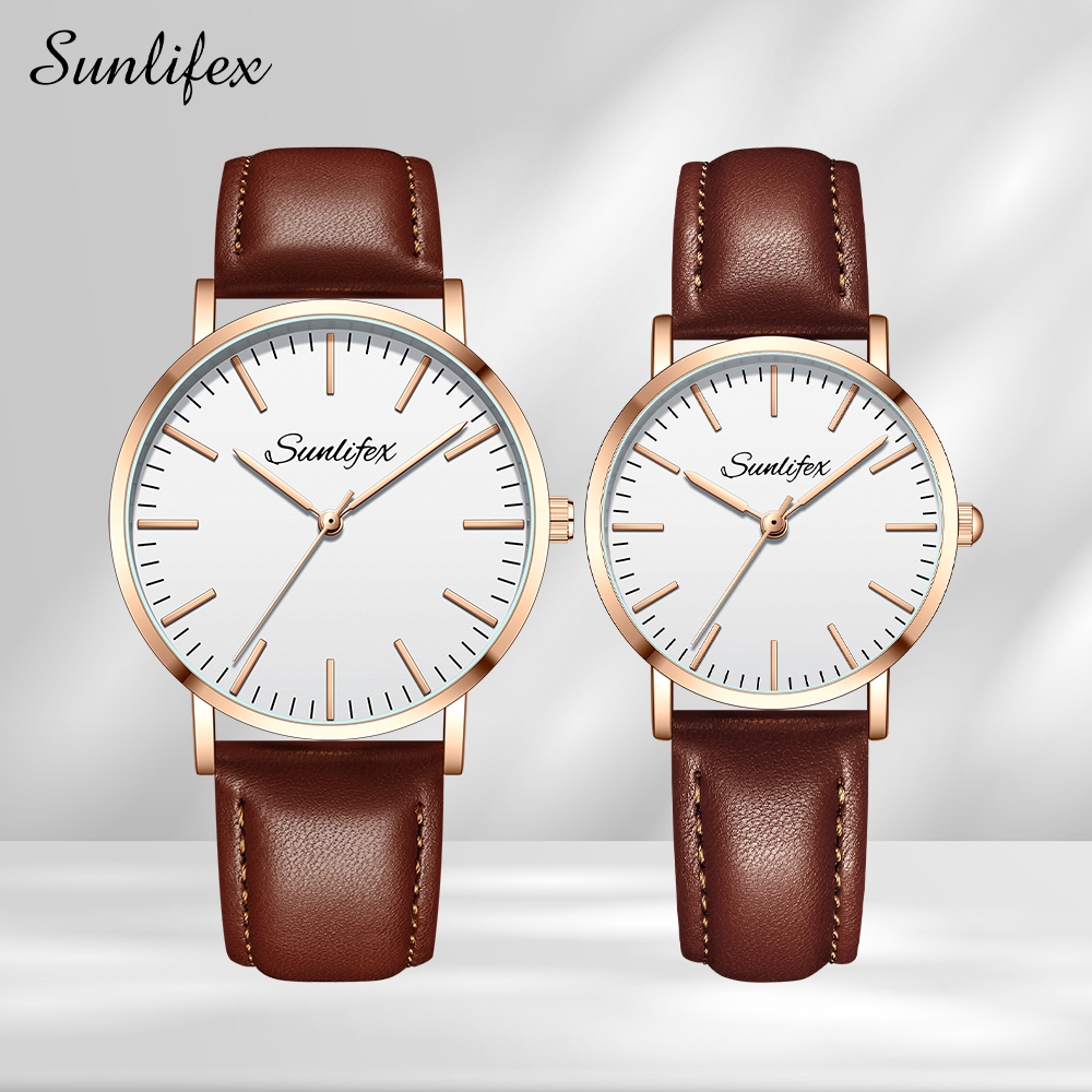 Jual Sunlifex Jam Tangan Couple Kuarsa Klasik Mode Tali Kulit Jam ...