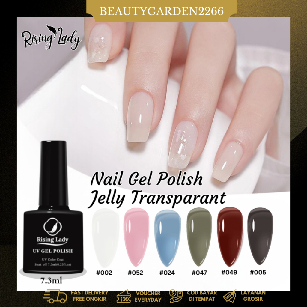 Jual [ COD ] Rising Lady Kutek Gel Color Jelly Transparant/Jelly Milky ...