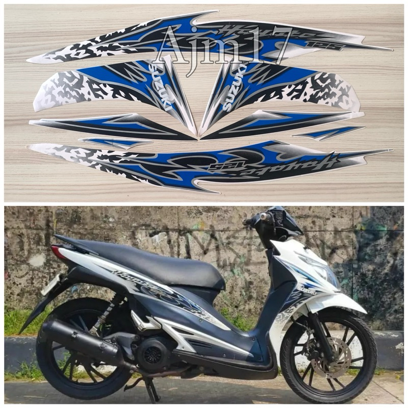 Jual STIKER STRIPING MOTOR SUZUKI HAYATE 125 PUTIH | Shopee Indonesia