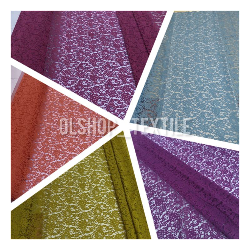 Jual Kain Brokat Katun/Brokat Katun Melar (Banyak Warna/Serian ...