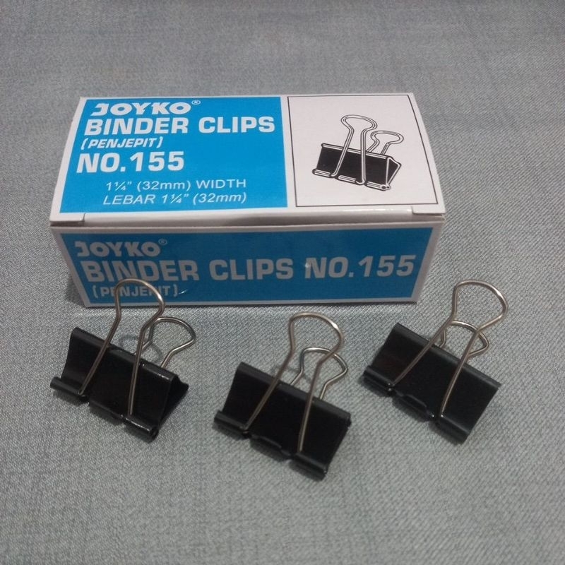 Jual Binder Clips , Penjempit Kertas , Clip Kertas No 155 isi 12pcs ...