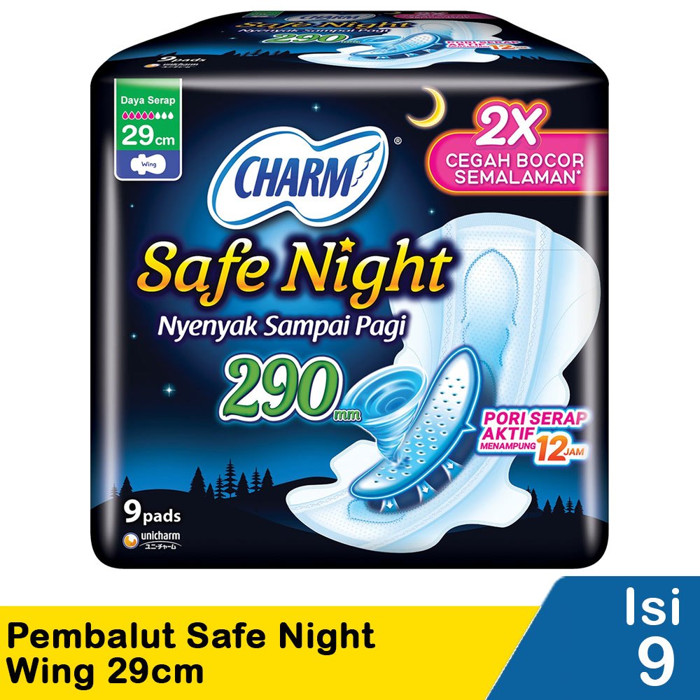 Jual Charm Safe Night Pembalut 29cm 35cm 42cm / Pembalut Body Fit Extra Maxi 23cm Wing / Non ...